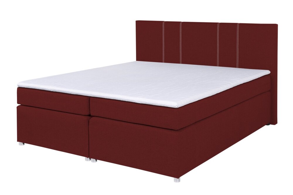 Boxspringbett - rot - H3 - Bonell-Federkern - 180x200 cm | Online bei ...