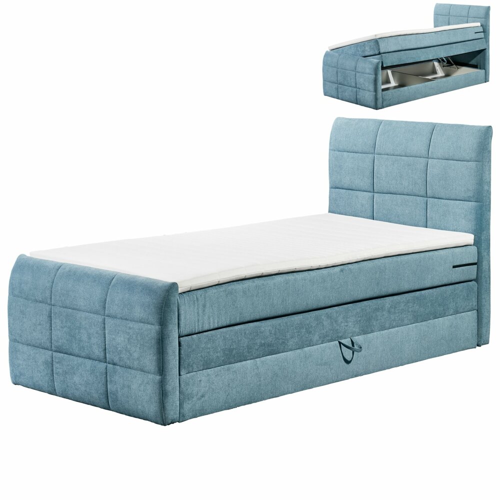 Boxspringbett - denim - H2 - 120x200 cm | Online bei ROLLER kaufen