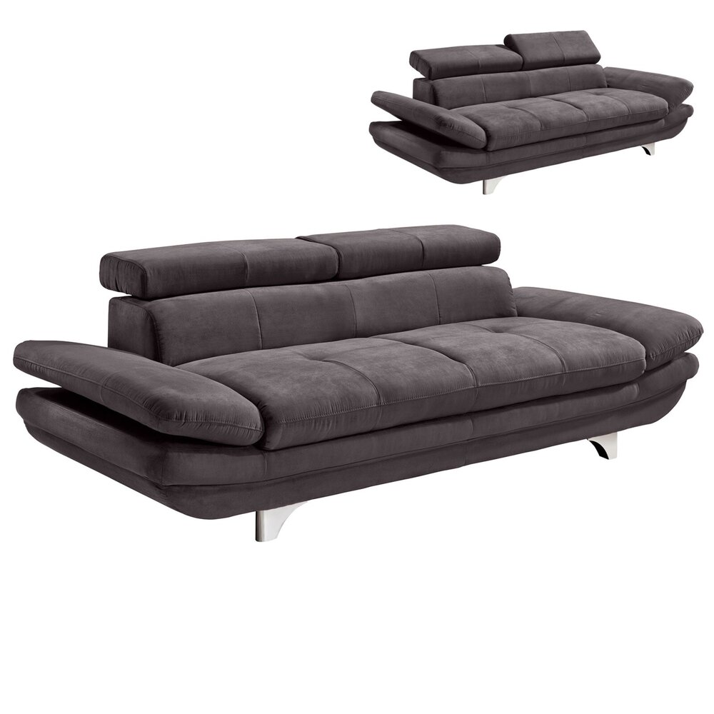 3-Sitzer Sofa - dunkelgrau - mit Armlehnenverstellung | Online bei ...