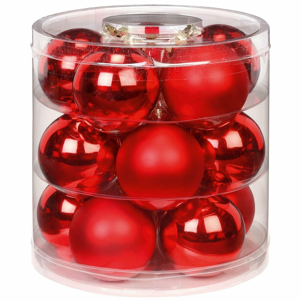 Weihnachtskugeln - rot glänzend/matt - Ø 6 cm | Online bei ROLLER kaufen