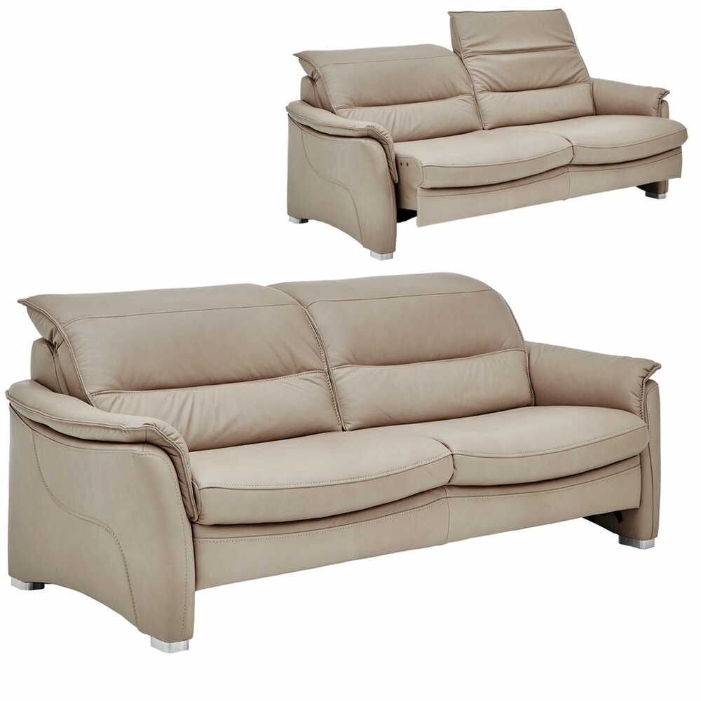 3-Sitzer-Ledersofa - pearl - mit Funktionen | Online bei ROLLER kaufen
