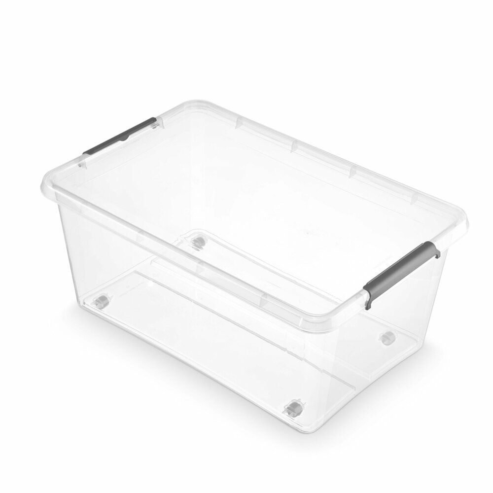 Rollbox - transparent - mit Deckel - 80 Liter | Online bei ROLLER kaufen