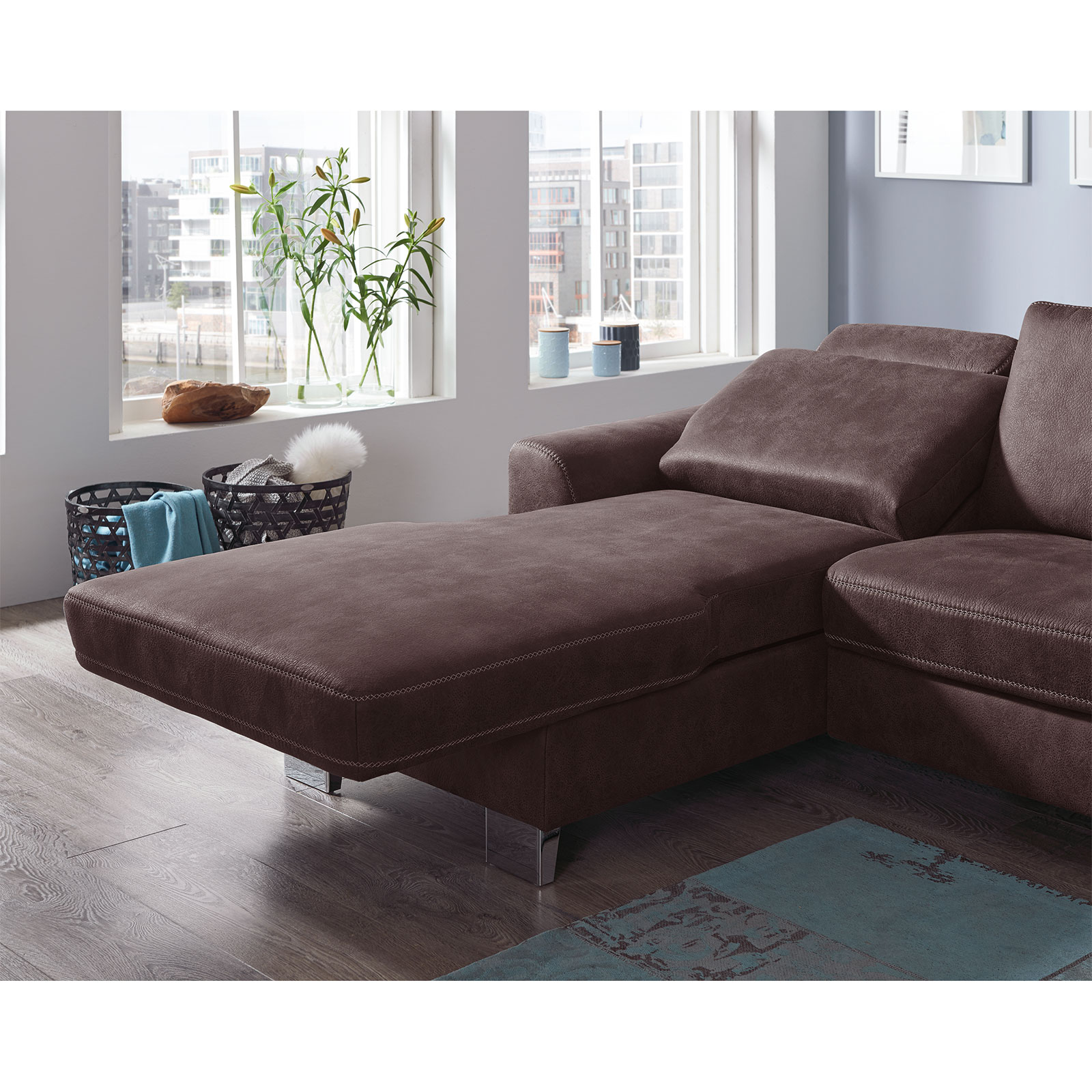 polsterpower Ecksofa - braun - mit Funktionen - Canapé links | Online ...